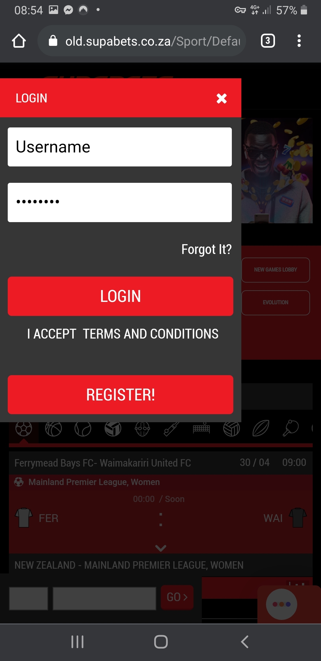 How to Use Supabets Mobile » Join Supabets and get a R50 Free Bet